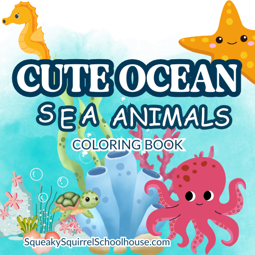 Ocean Life Bold and Easy Coloring Book - squeakysquirrelschoolhouse.com