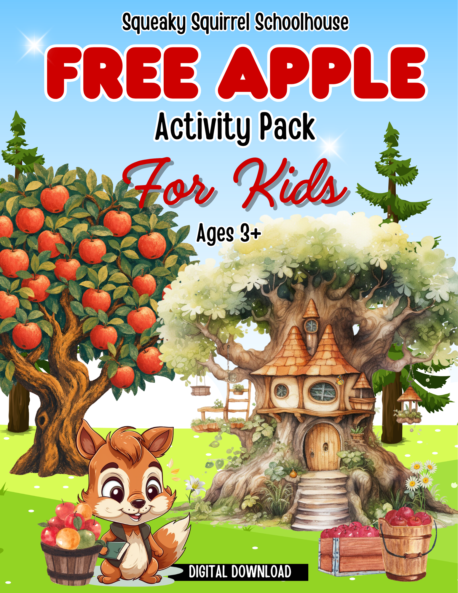 Free Apple Activity Pack for Kids - squeakysquirrelschoolhouse.com